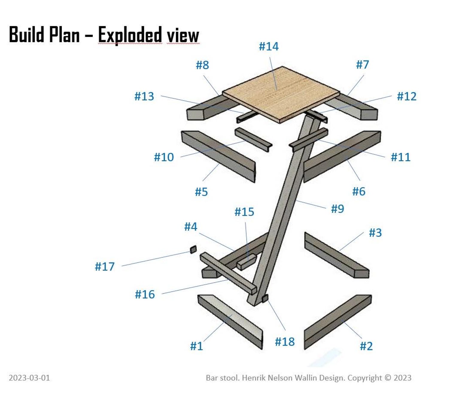 Bar Stool Plans, Digital Build Plans, Metrics (mm), Diy Welding Project ...