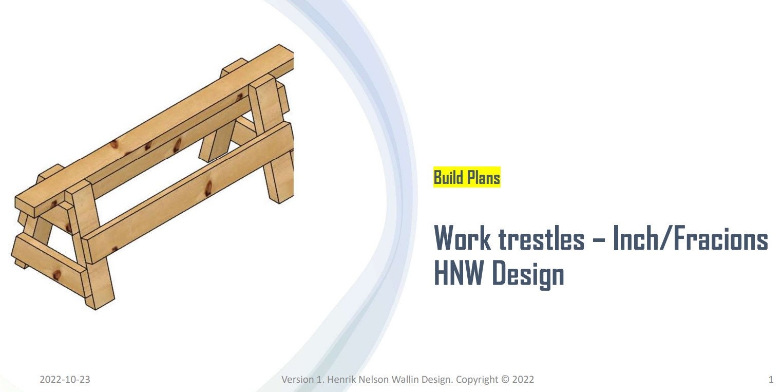 Work Trestles / Work Stand, Diy Wood Working Plans, Digital Download ...