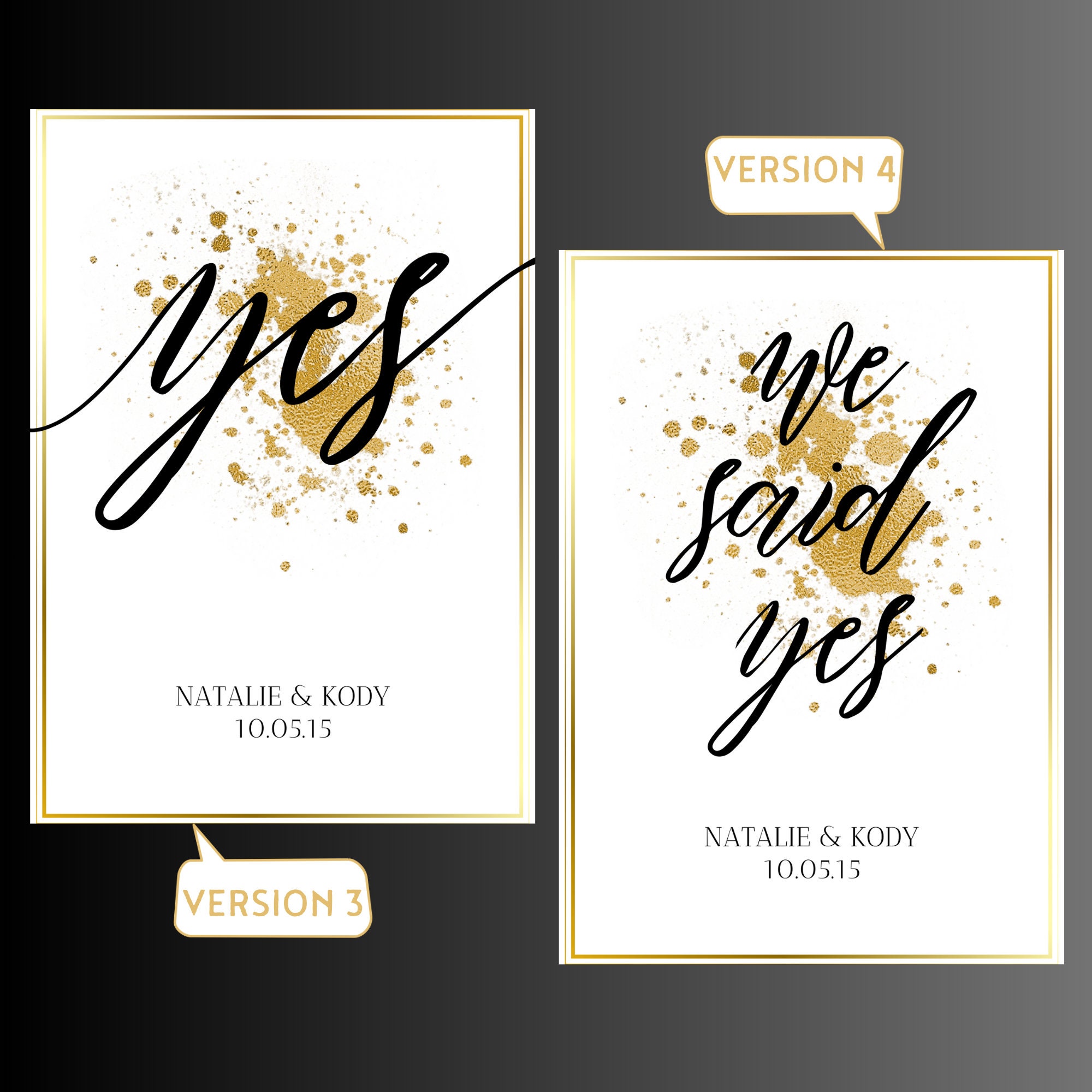 Personalized Wedding Poster With Names and Date We Said Yes - Etsy