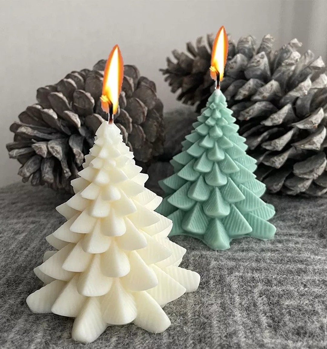 Cute Christmas Trees Candles /customisable Scented Candles/ Tree Shaped Candles - Etsy