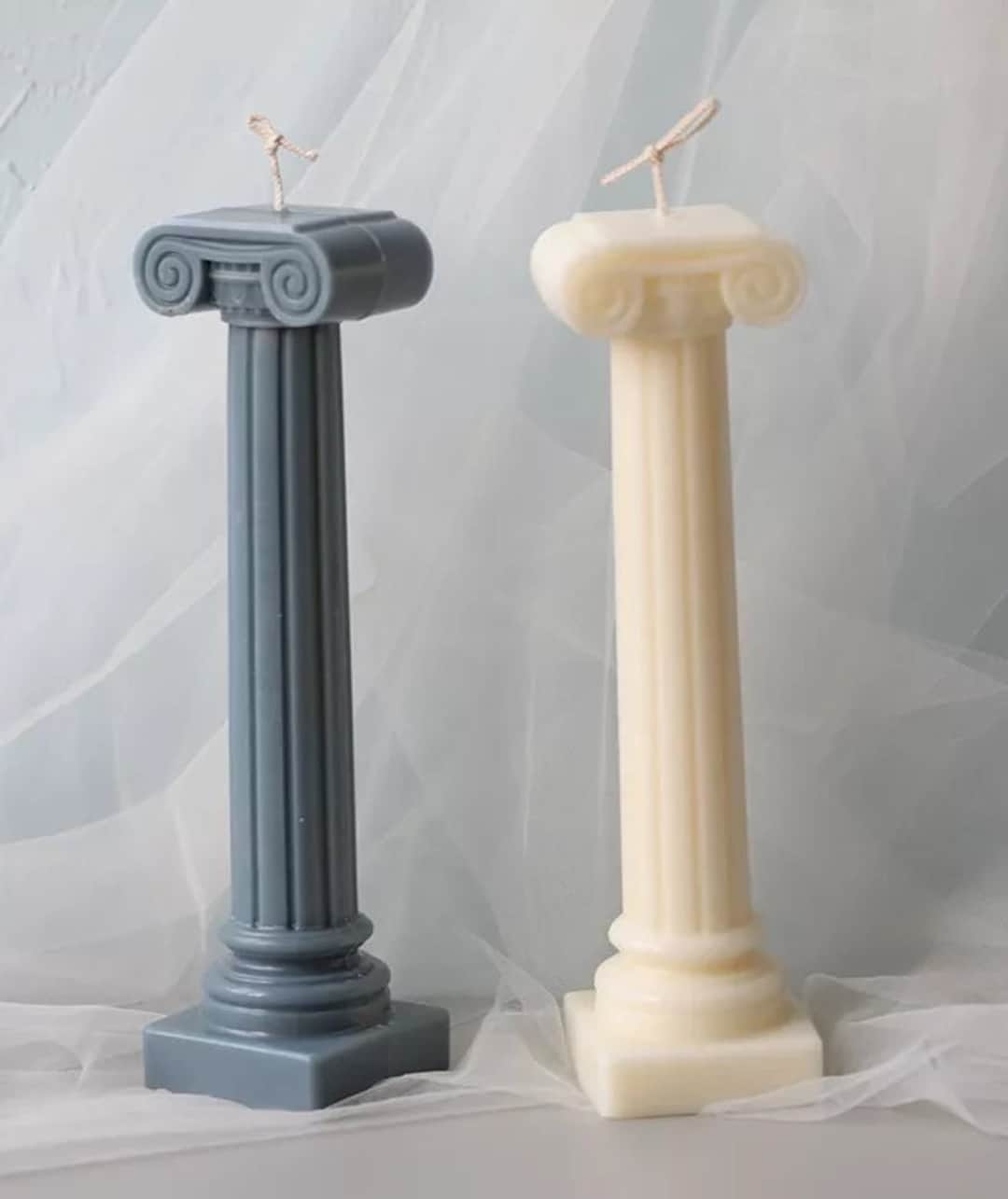 Large Column Candle, Greek Column Candle, Abstract Roman Candle ...