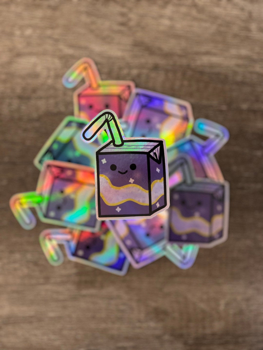 Juice Box - Sticker - Weatherproof - Vinyl - Amethyst Holographic ...