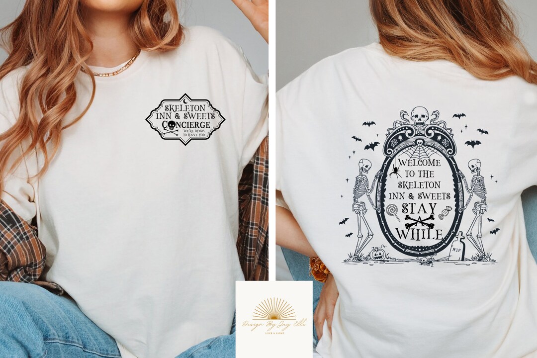 Skeleton Inn & Sweets Unisex Halloween Graphic Tshirt Spooky - Etsy