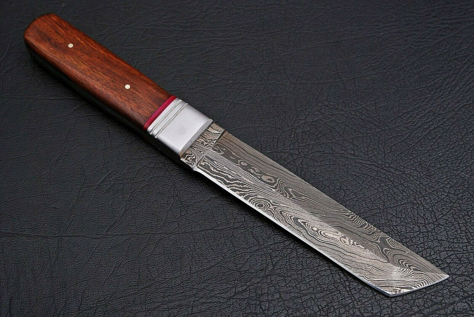 Hand Forged Damascus Steel Tanto Point Hunting Knife And Wood | Etsy