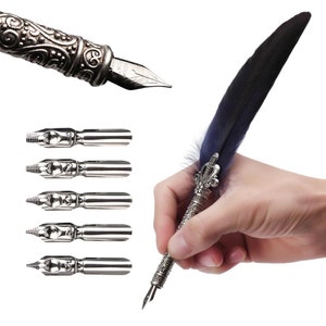 Vintage Quill Feather Dip Pen,antique Style Calligraphy Pen Set,retro ...