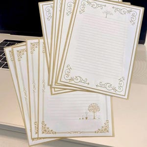 Letter Writing Paper Set With Gold Details,enchanted Magical Letter ...