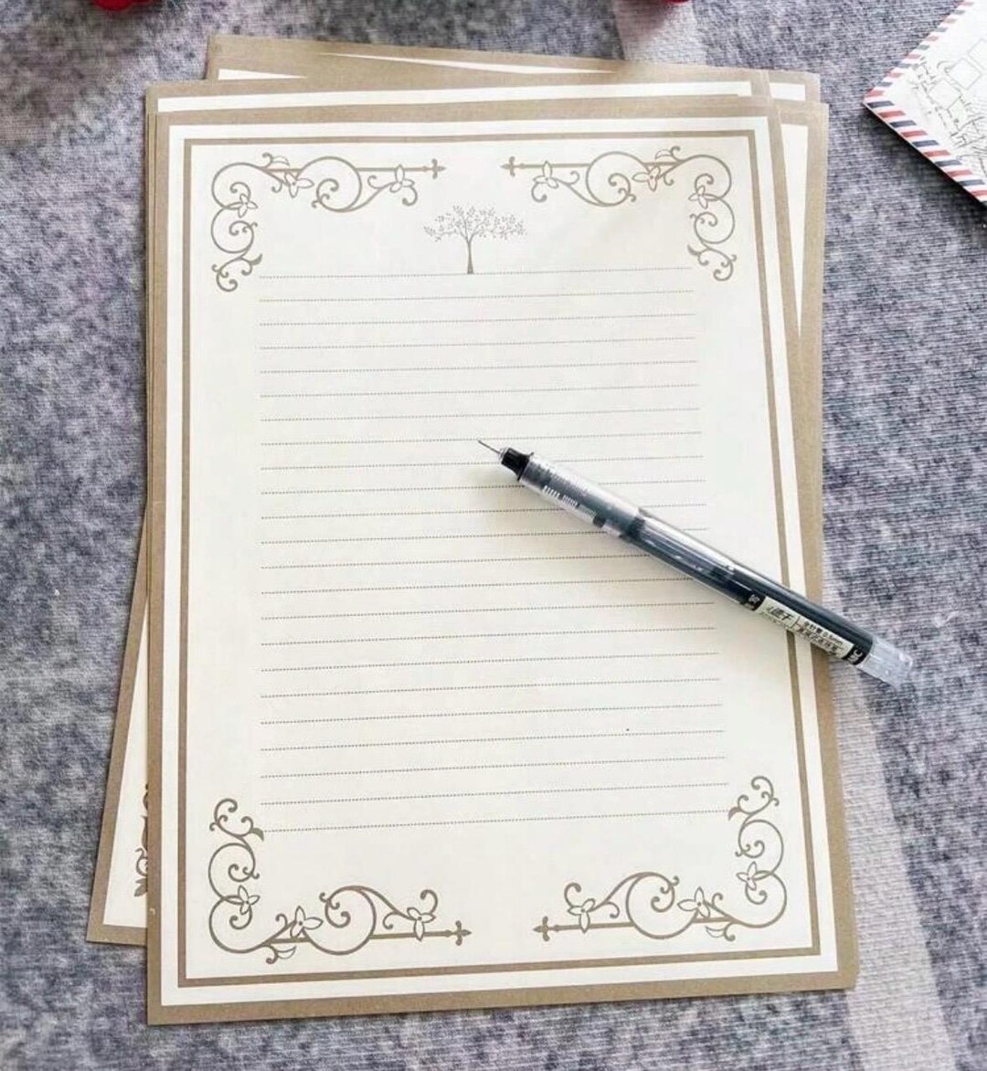 Letter Writing Paper Set With Gold Details,enchanted Magical Letter ...