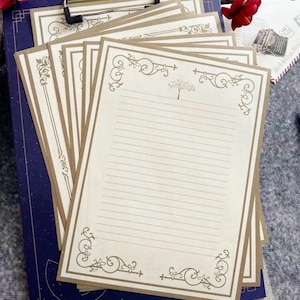 Letter Writing Paper Set With Gold Details,enchanted Magical Letter ...