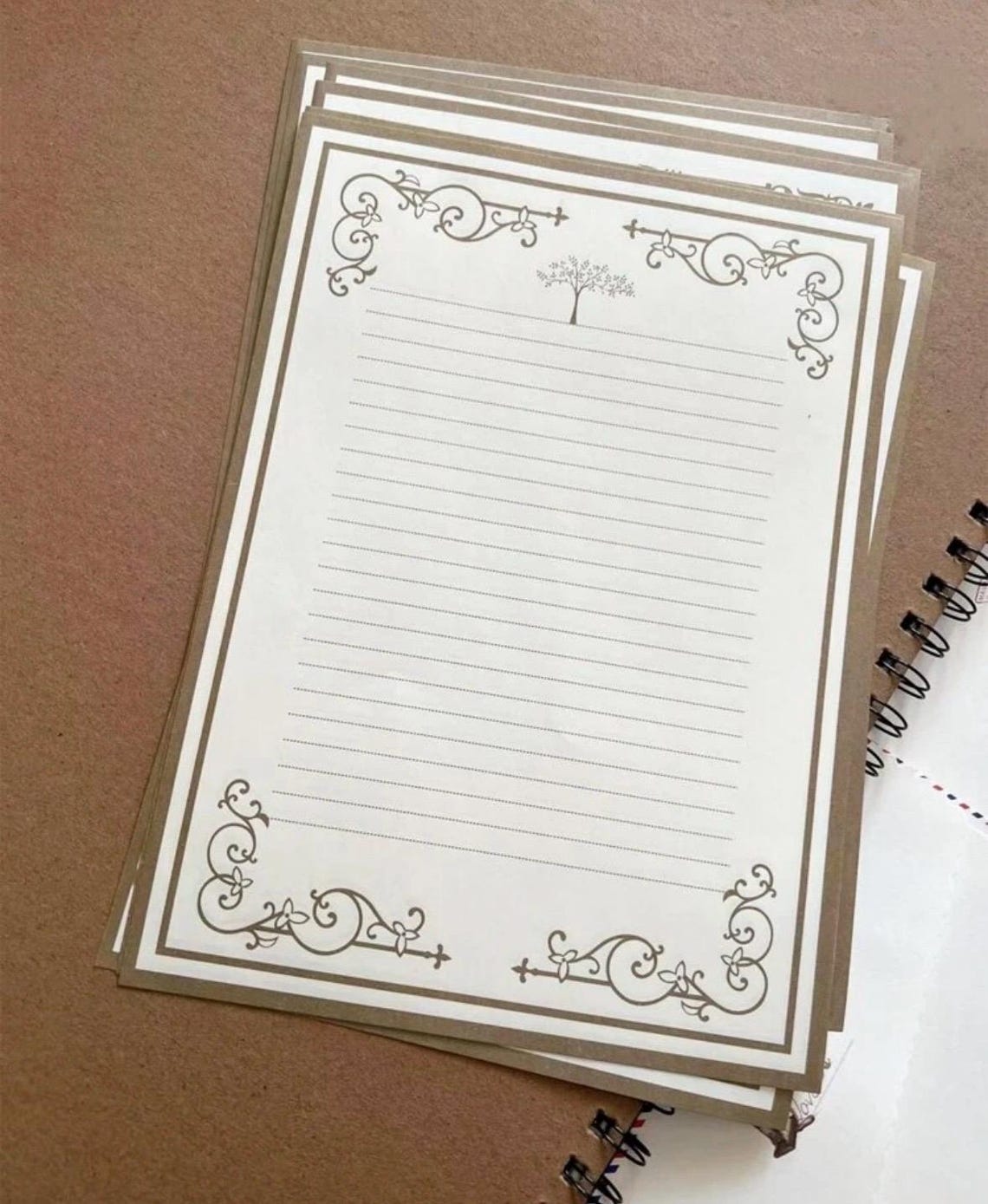 Letter Writing Paper Set With Gold Details,enchanted Magical Letter ...