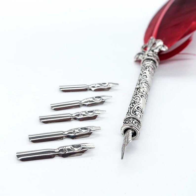 Vintage Quill Feather Dip Pen,antique Style Calligraphy Pen Set,retro ...