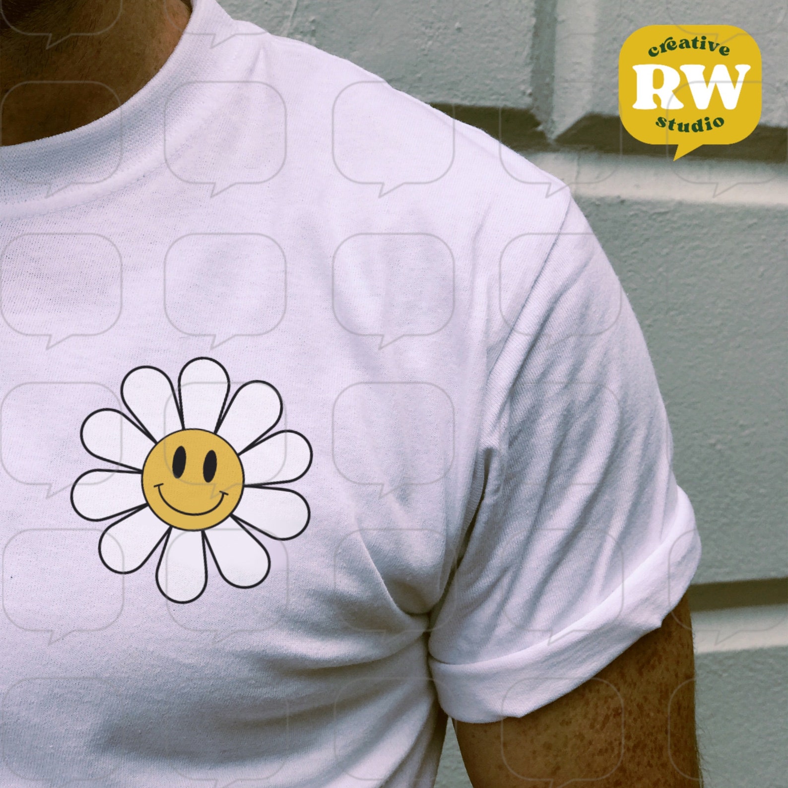 Retro Smiley Face Flower - PNG Digital Sublimation Transfer - Etsy