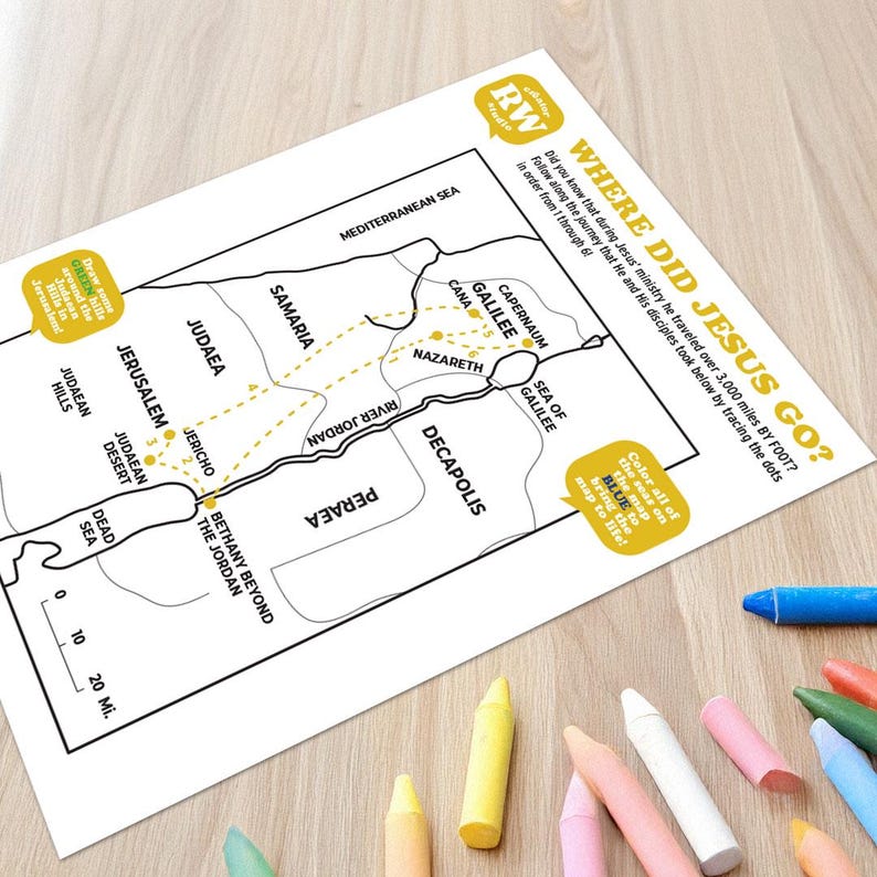 Jesus Earthly Ministry - Kids Map Trace Activity Sheet - Digital ...