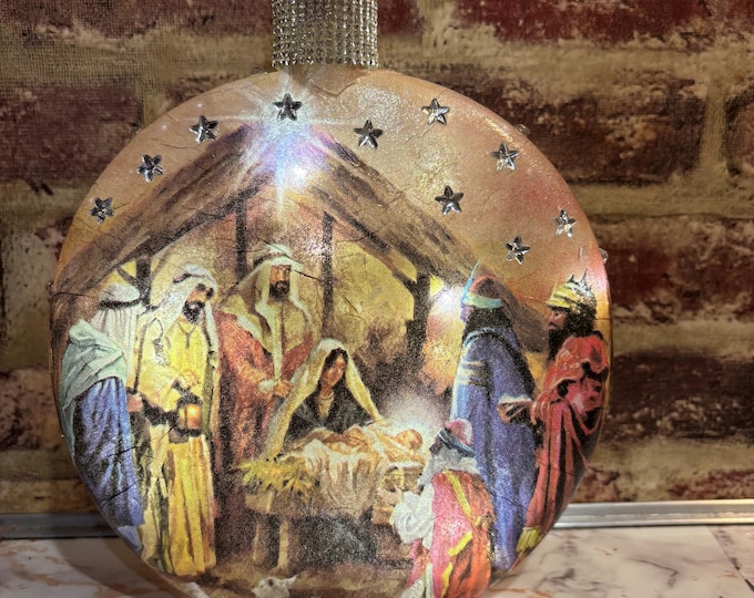 Nativity Light up Jar, Nativity Oval Light up Jar, Nativity Jar Light ...