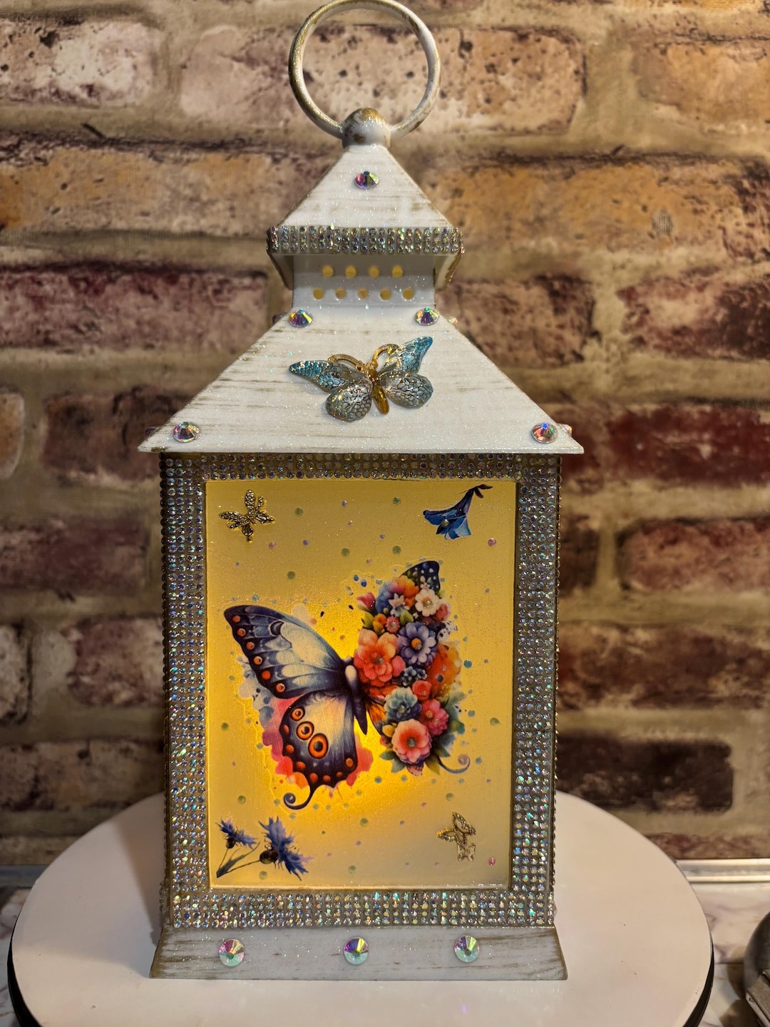 Butterfly Lantern, Butterfly Flickering Flame Lantern With Timer and ...