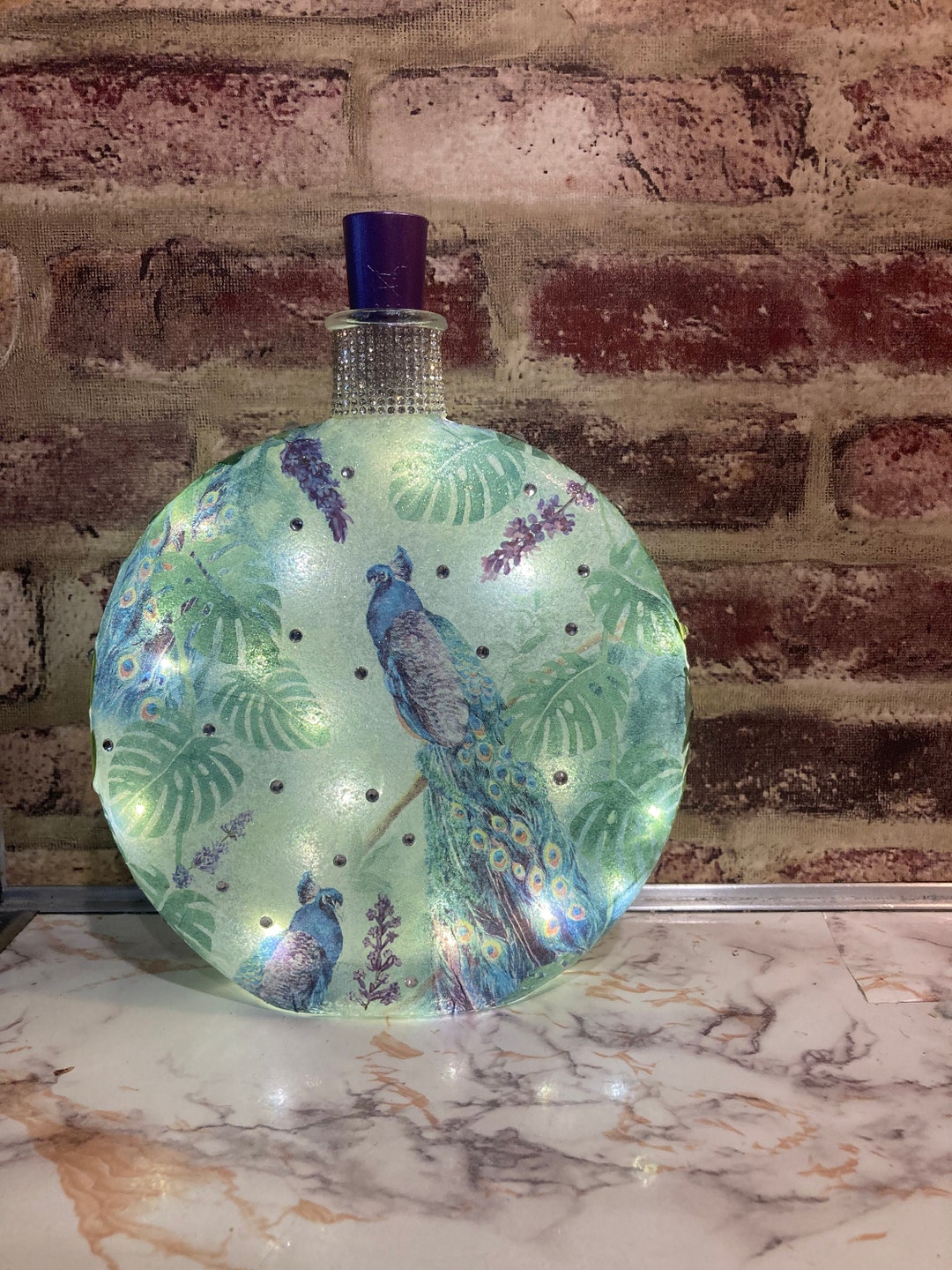 Peacock Oval Light Jar Peacock Lighted Decor Peacock Oval - Etsy