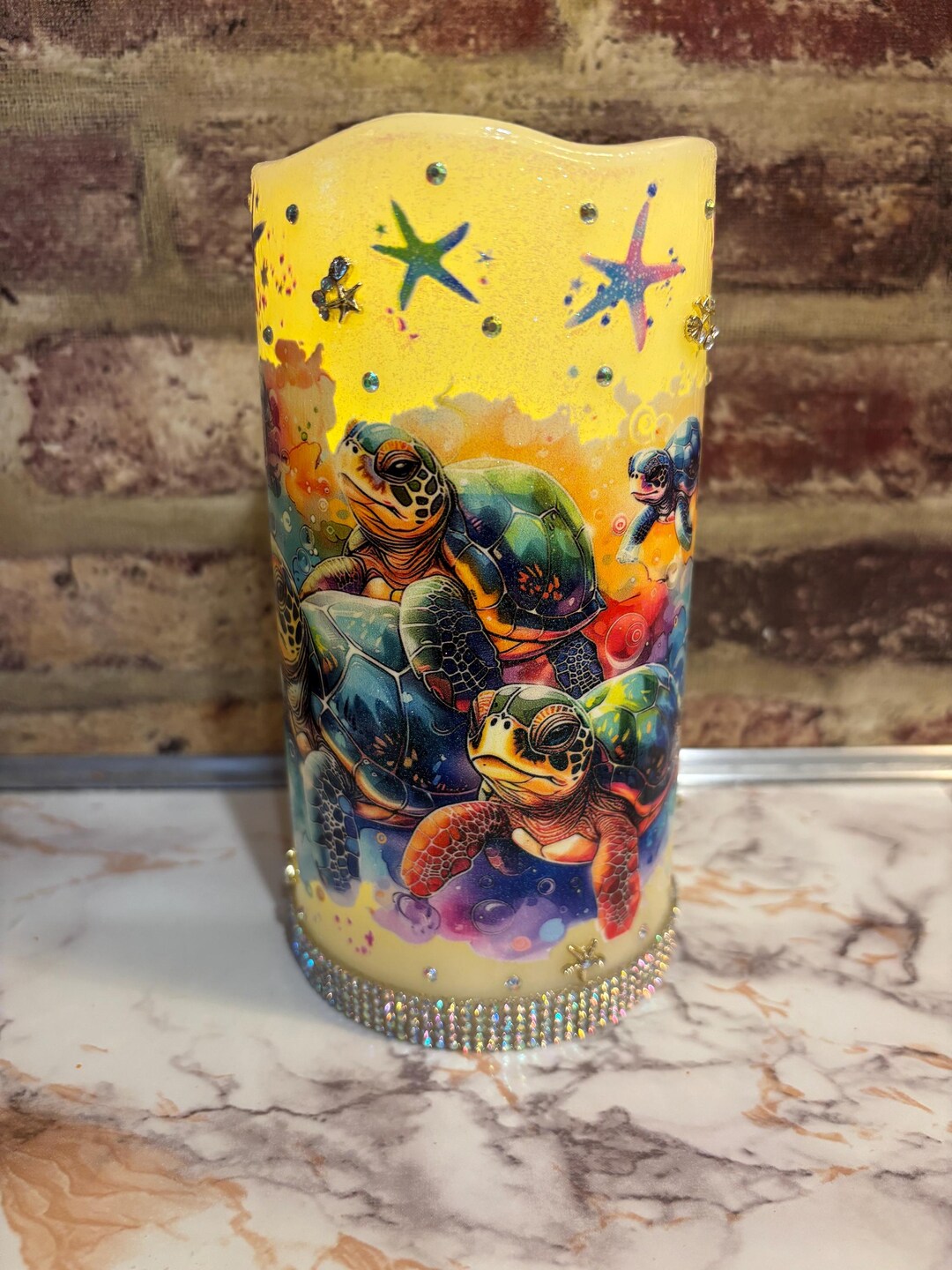 Turtle Flameless Candle With Timer and Batteries, Turtle Flameless ...