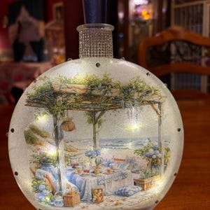 Beach Themed Lighted Decor, Lighted Beach Accent Bottle, Beach Lighted ...