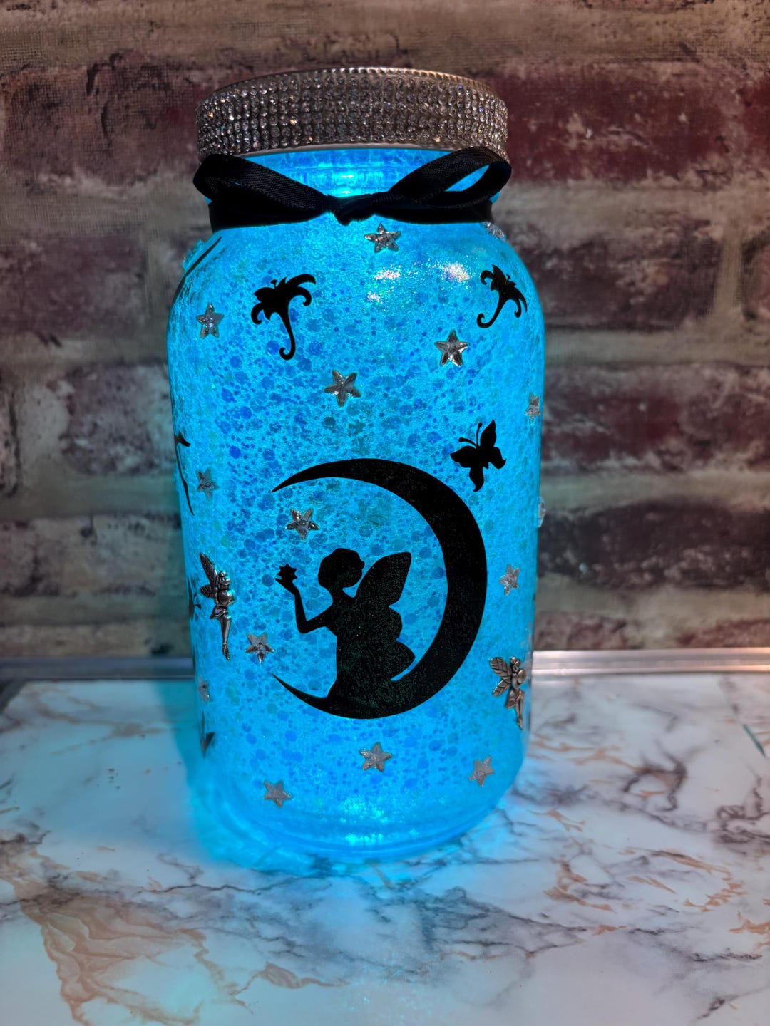 Light up Pixie Jar, Color Changing Pixie Jar Light With Remote and ...