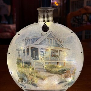 Beach Themed Lighted Decor, Lighted Beach Accent Bottle, Beach Lighted ...