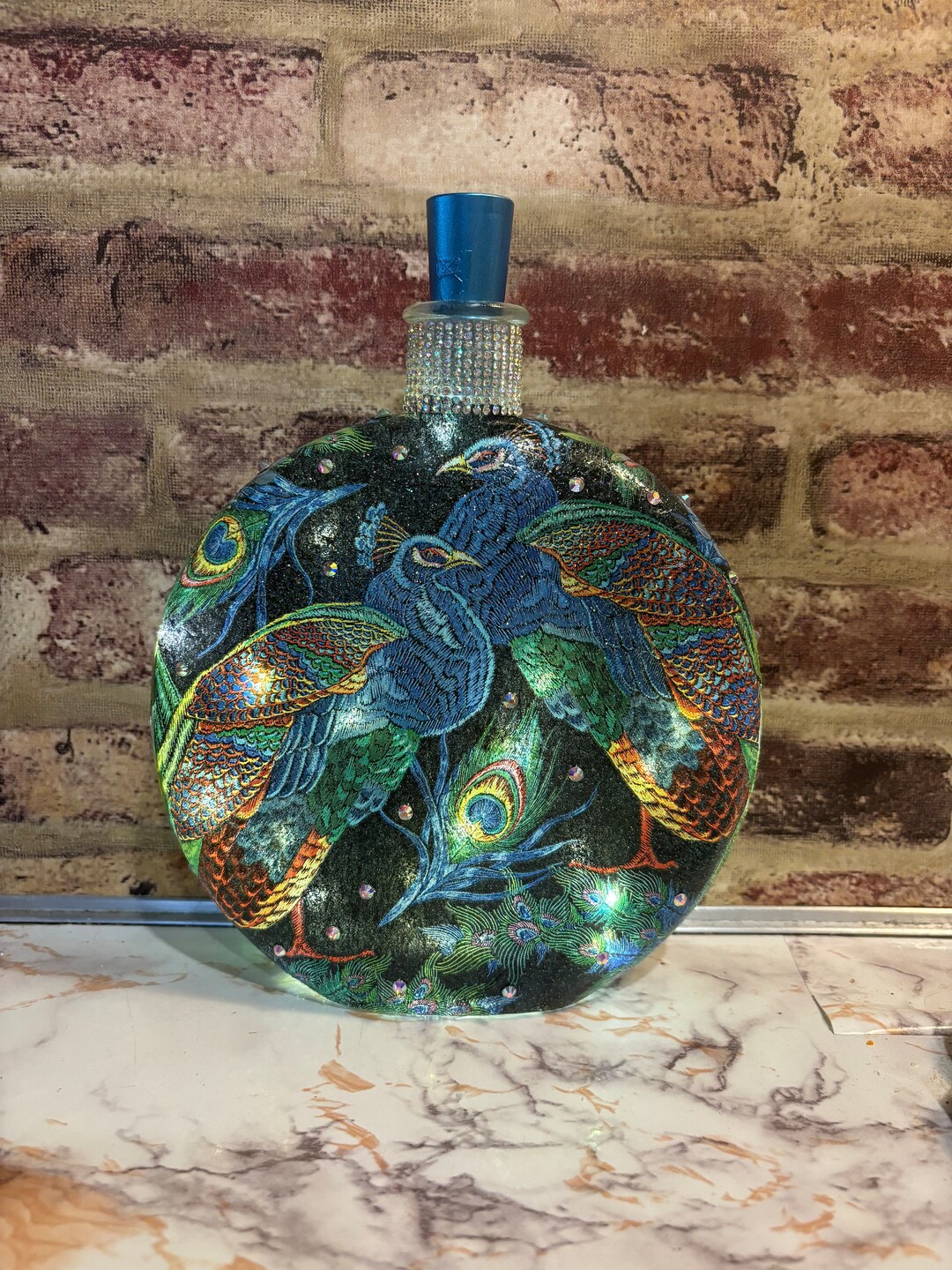 Peacock Lighted Decor, Peacock Lighted Accents, Peacock Light up Jar ...