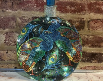 Peacock Oval Light Jar, Peacock Lighted Decor, Peacock Oval Jar Light ...