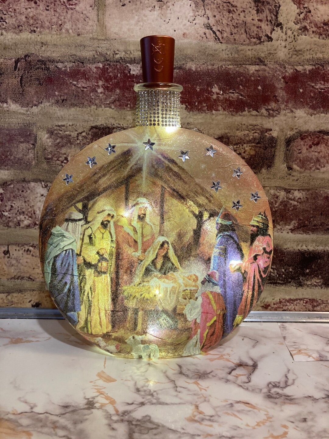 Nativity Light up Jar Nativity Oval Light up Jar Nativity - Etsy