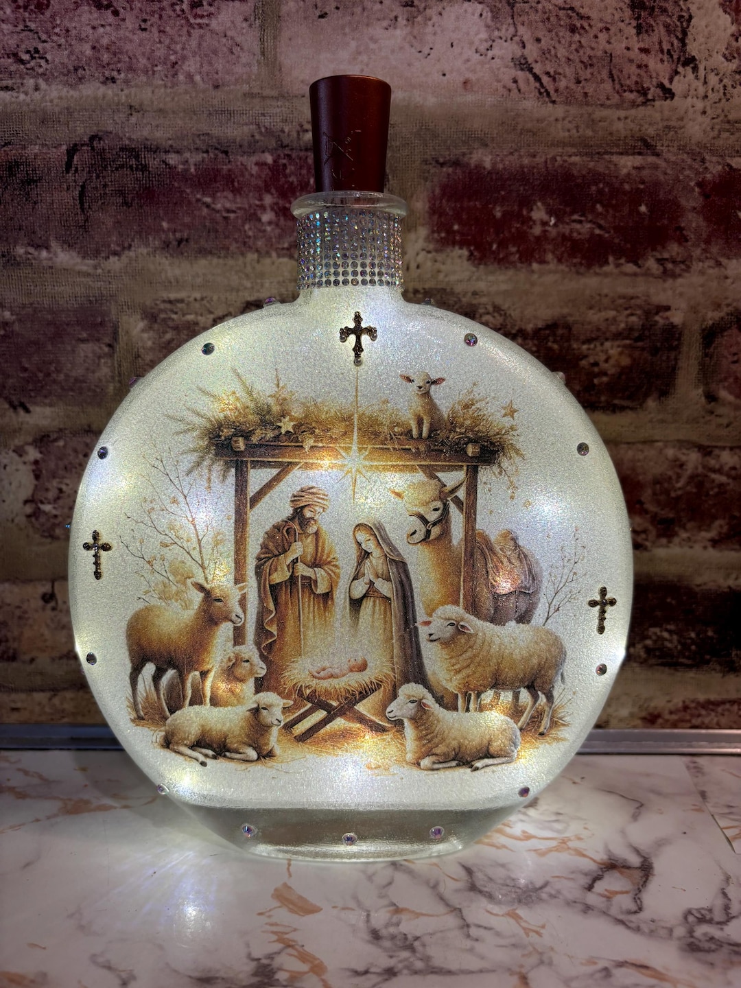Nativity Light up Jar, Nativity Oval Light up Jar, Nativity Jar Light ...