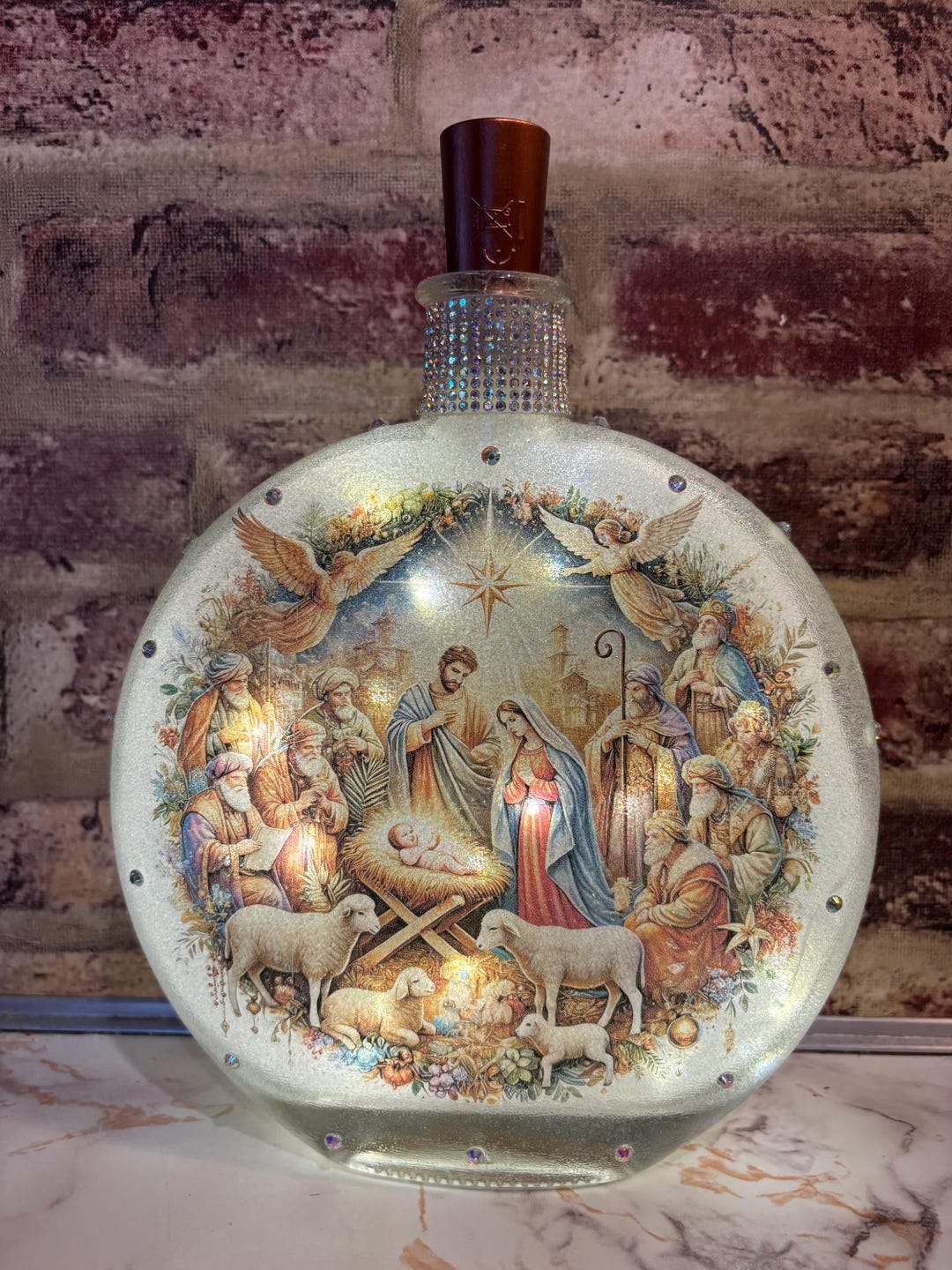 Nativity Light up Jar, Nativity Oval Light up Jar, Nativity Jar Light ...