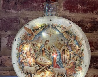 Nativity Light up Jar, Nativity Oval Light up Jar, Nativity Jar Light ...