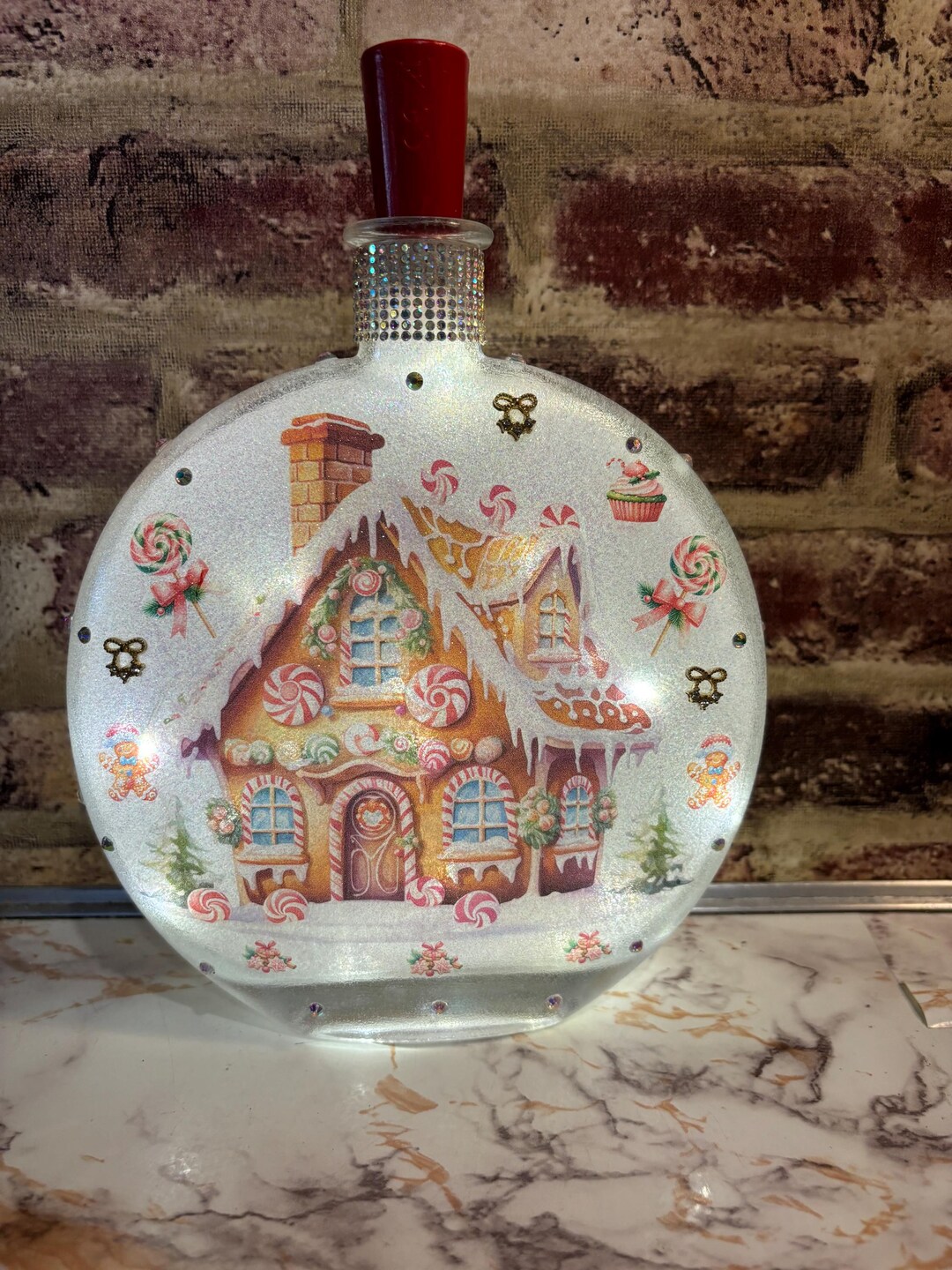 Christmas Lighted Decor, Christmas Gingerbread House Oval Jar Light ...