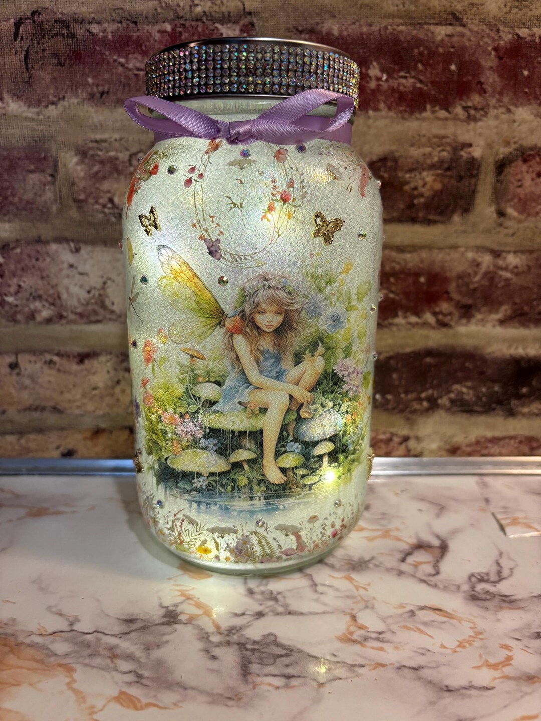 Faiy Lighted Decor, Fairy Jar Light With Easy On/off Button, Fairy Lighted Accents, Fairy Mason ...