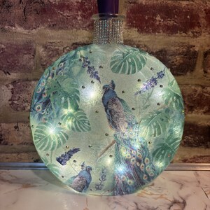 Peacock Oval Light Jar, Peacock Lighted Decor, Peacock Oval Jar Light ...