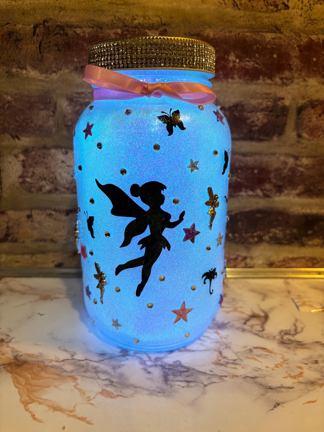 Light up Pixie Jar, Color Changing Pixie Jar Light With Remote and ...