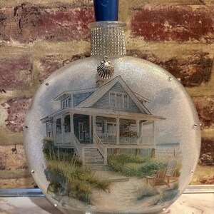 Beach Themed Lighted Decor, Lighted Beach Accent Bottle, Beach Lighted ...