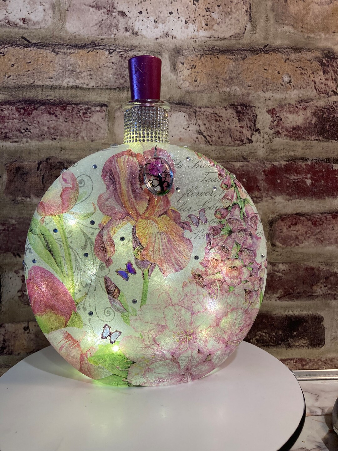 Light up Jar, Oval Jar With Lights, Decorated Iris Oval Light up Jar ...