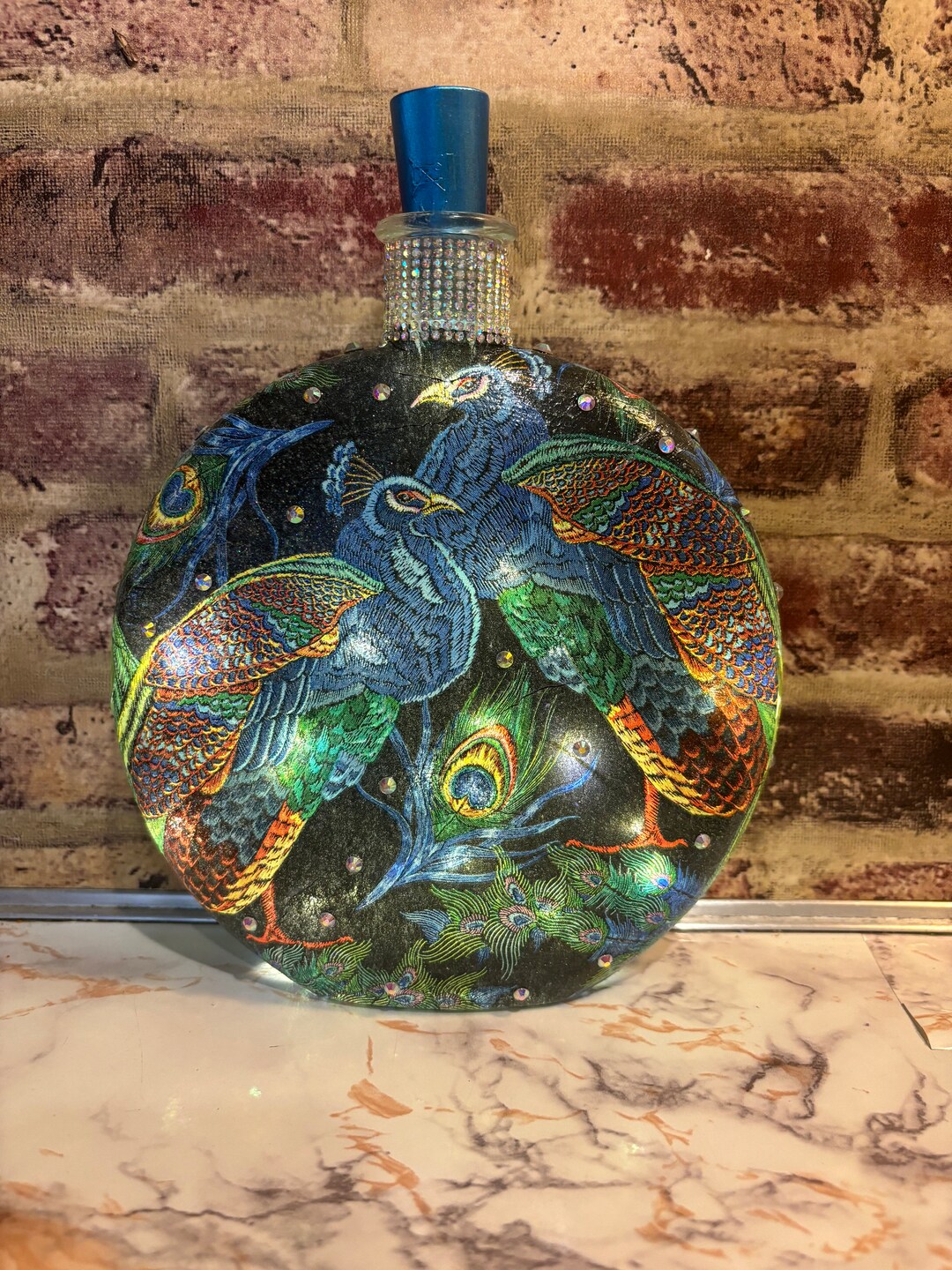 Peacock Lighted Decor, Peacock Lighted Accents, Peacock Light up Jar ...