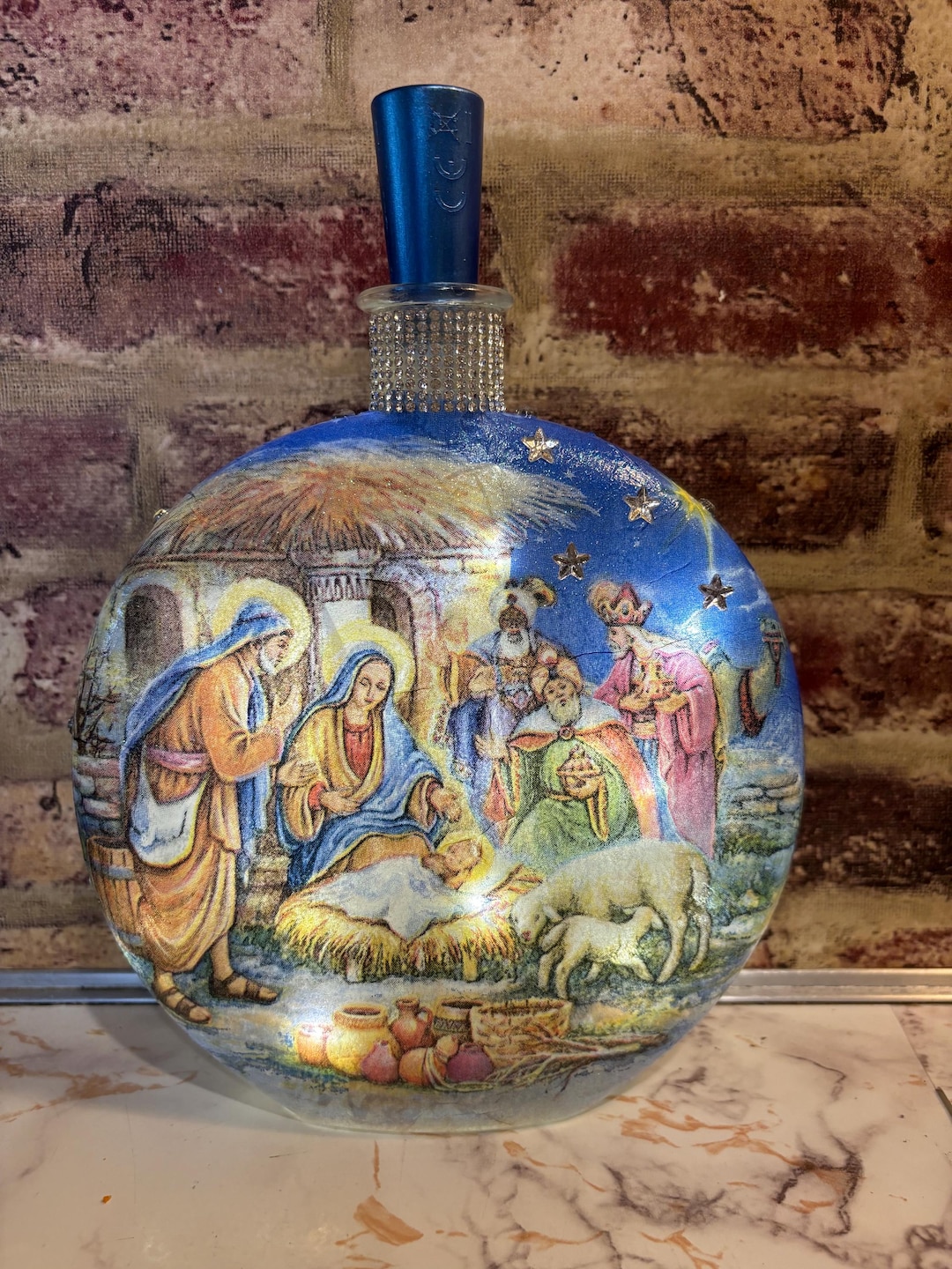 Nativity Jar Light, Nativity Oval Jar Light, Nativity Scene Oval Jar ...