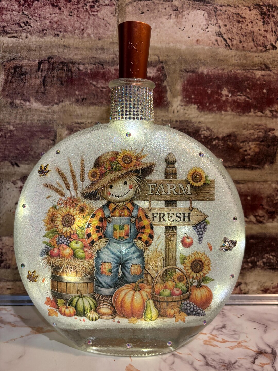 Fall Lighted Decor, Fall Lighted Accents, Autumn Oval Jar Light With ...
