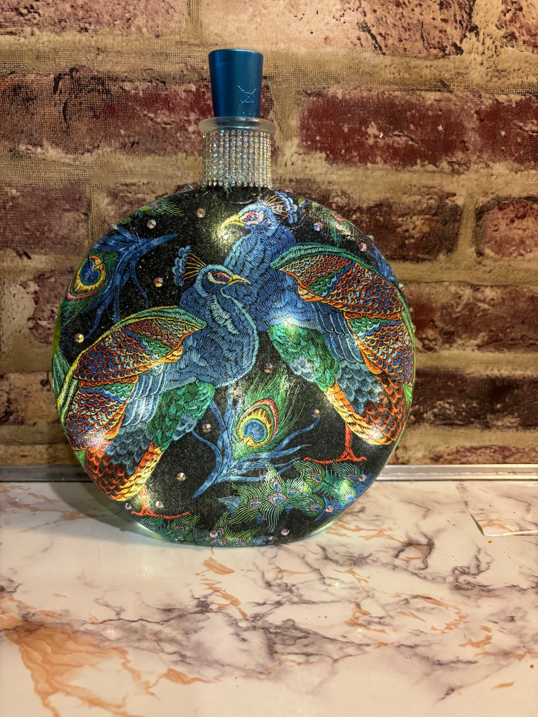 Peacock Lighted Decor, Peacock Lighted Accents, Peacock Light up Jar ...