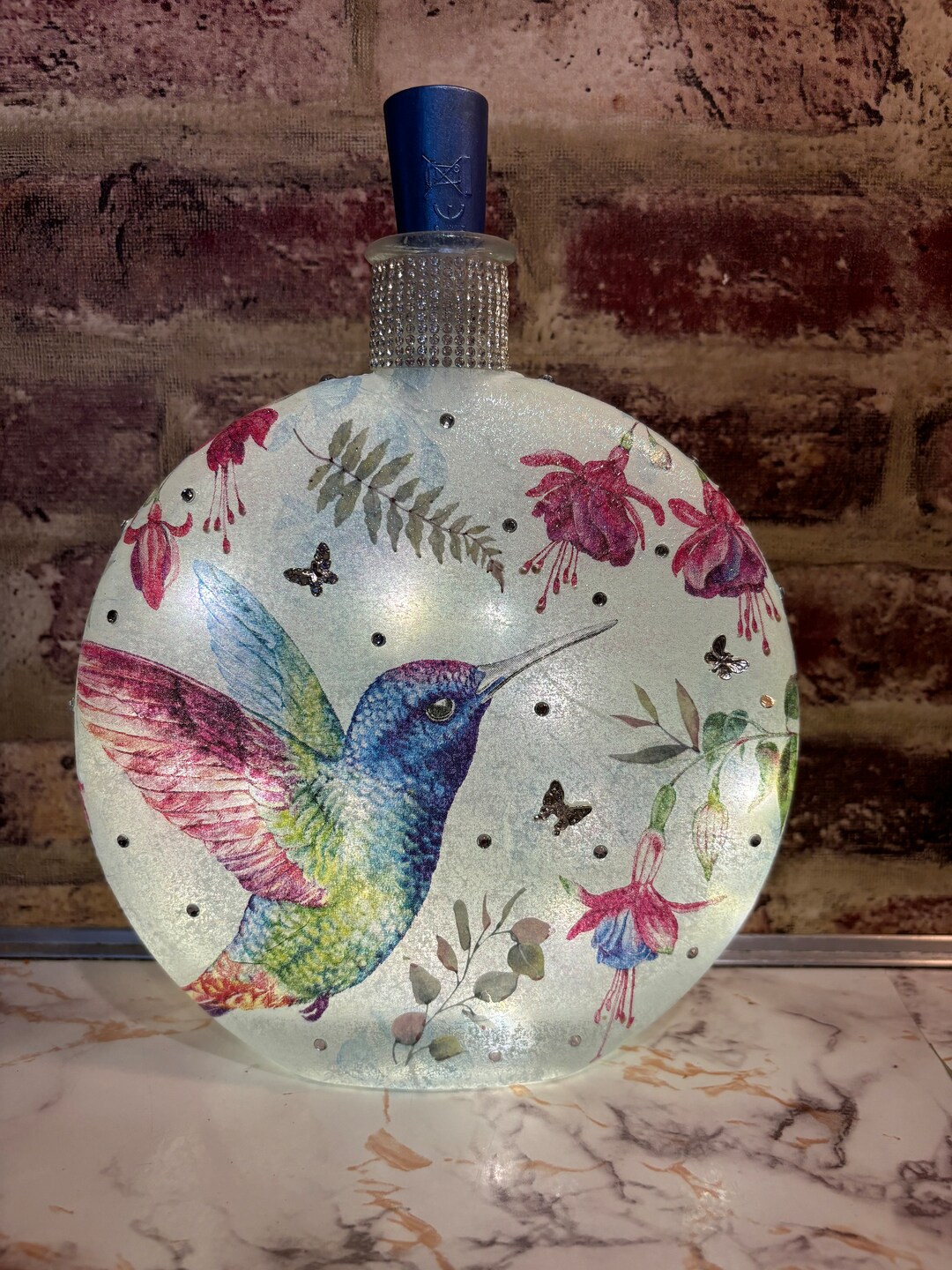 Hummingbird Oval Jar Light, Hummingbird Lighted Decor, Hummingbird Jar ...