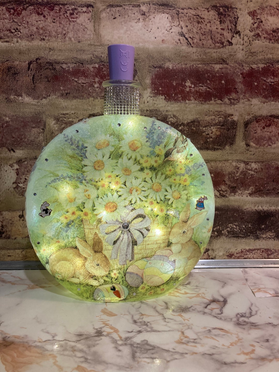 Easter Lighted Decor, Easter Oval Light Jar, Easter Flower Basket Light ...