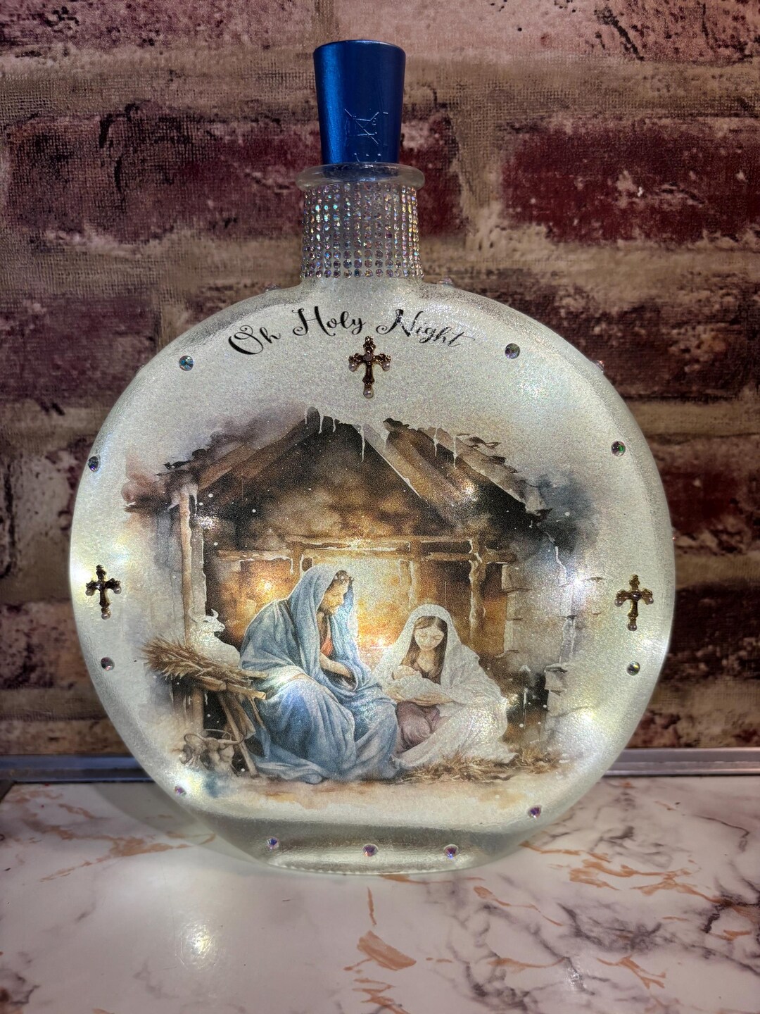 Nativity Light up Jar, Nativity Oval Light up Jar, Nativity Jar Light ...