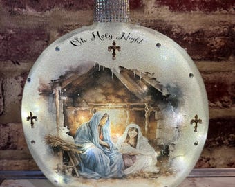 Nativity Light up Jar, Nativity Oval Light up Jar, Nativity Jar Light ...