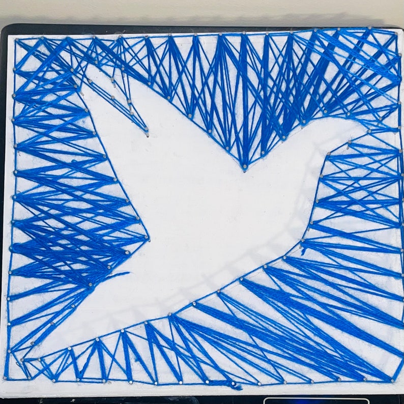 3d String Art Bird Flying Wall Art Etsy 