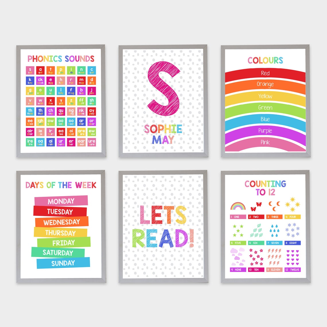 Phonics Digital Printable Art Download Child's Bedroom | Etsy