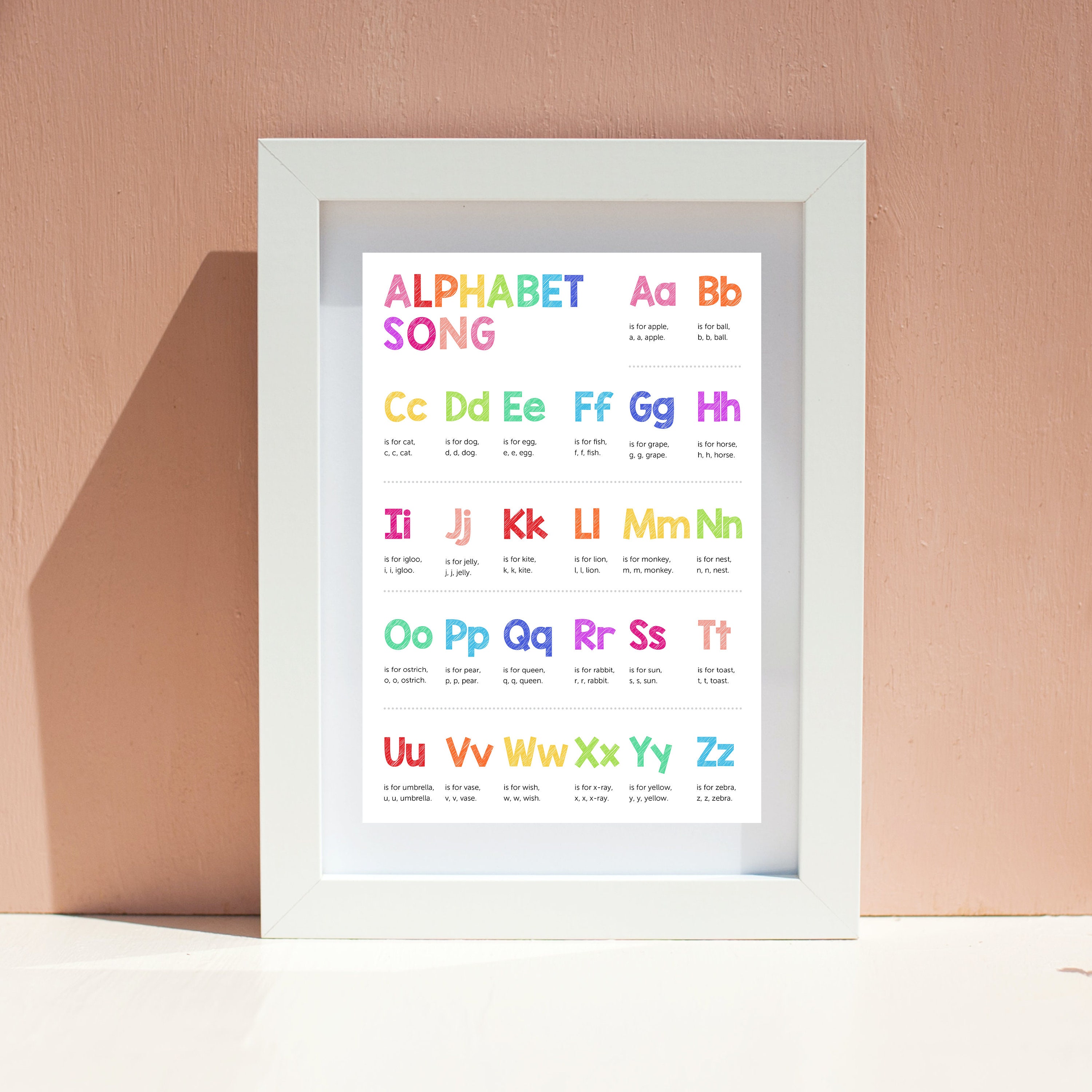 Alphabet Song Digital Printable Art Download Child's Bedroom, Playroom ...