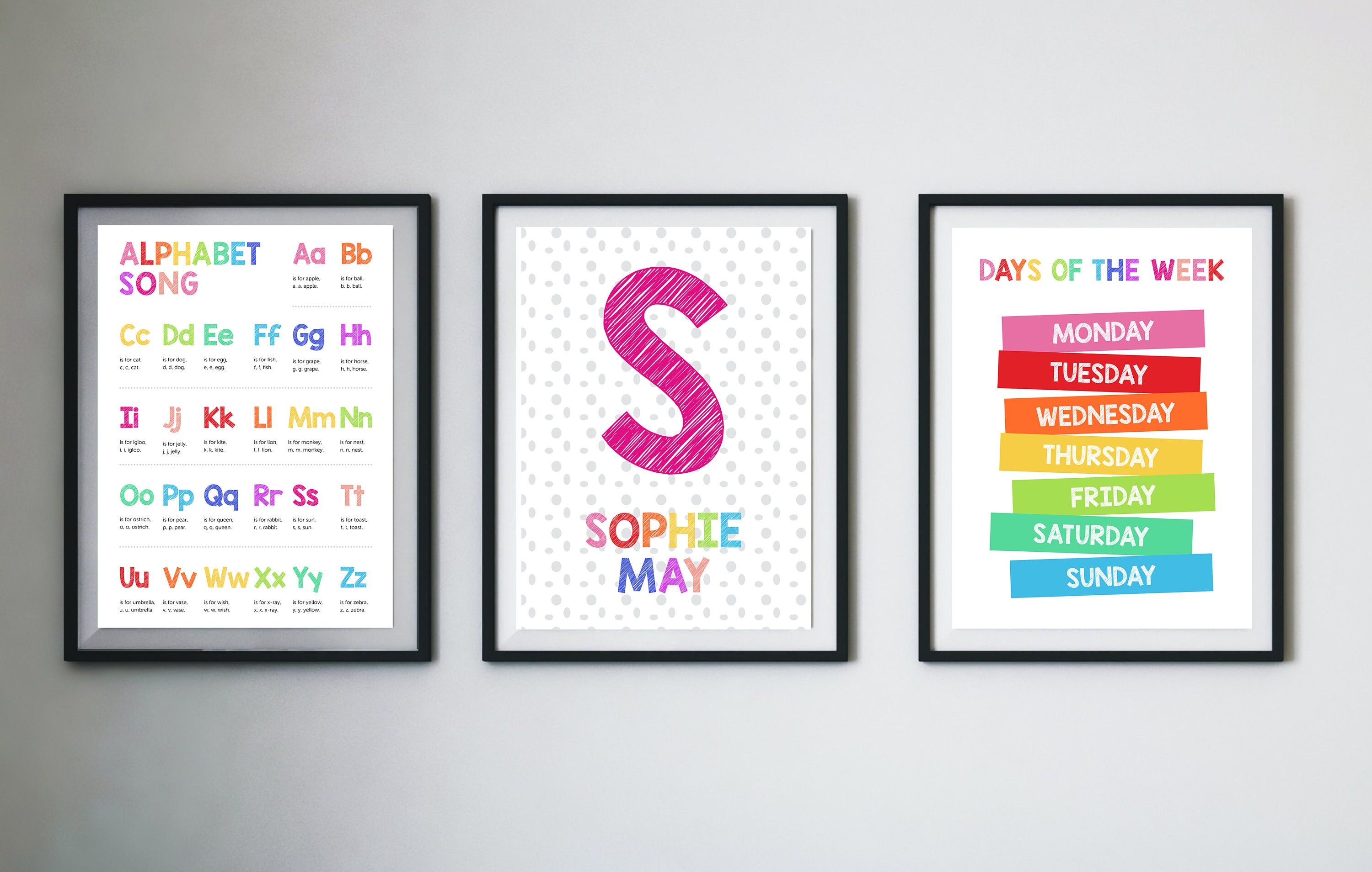 Alphabet Song Digital Printable Art Download Child's Bedroom, Playroom ...