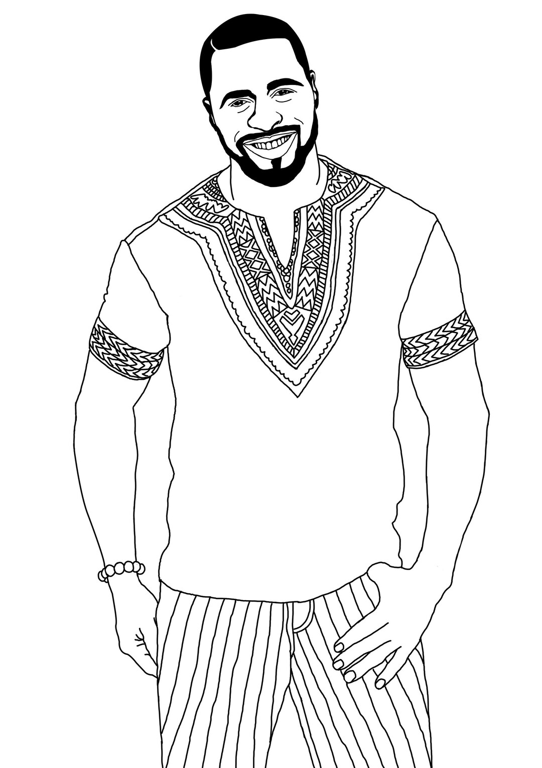 Printable Coloring Page of African American Male - Etsy