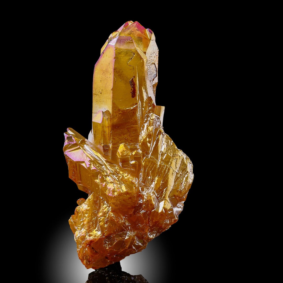 BEST COLOR! Amber Gold Aura Quartz Crystals A-1-5 - Etsy