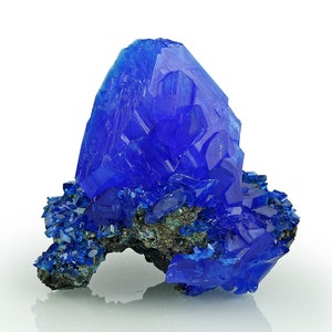 Top! Beautiful! Electric Blue CHALCANTHITE Like TANZANITE on Matrix ...
